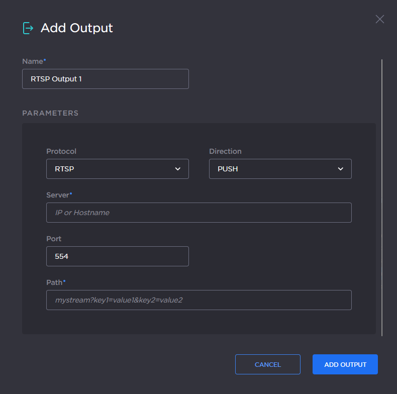 Configuring RTSP Outputs